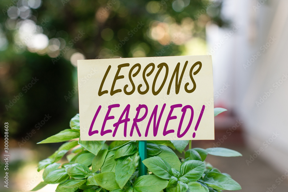 Handwriting text writing Lessons Learned. Conceptual photo experiences ...