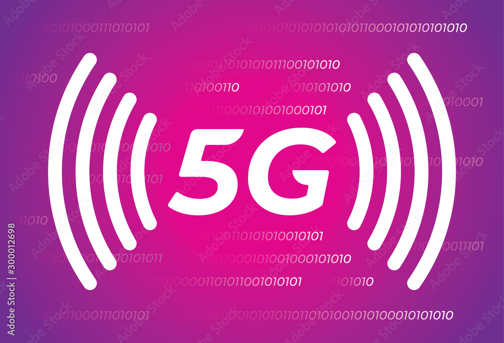 Vecteur Stock 5G logo. 5G logo on digital background. 5G logo on purple ...