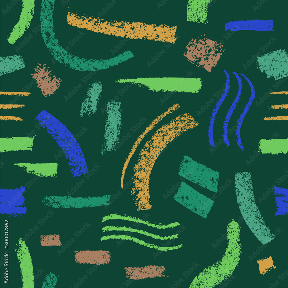 Organic seamless pattern vector background. Hand drawn natural elements ...