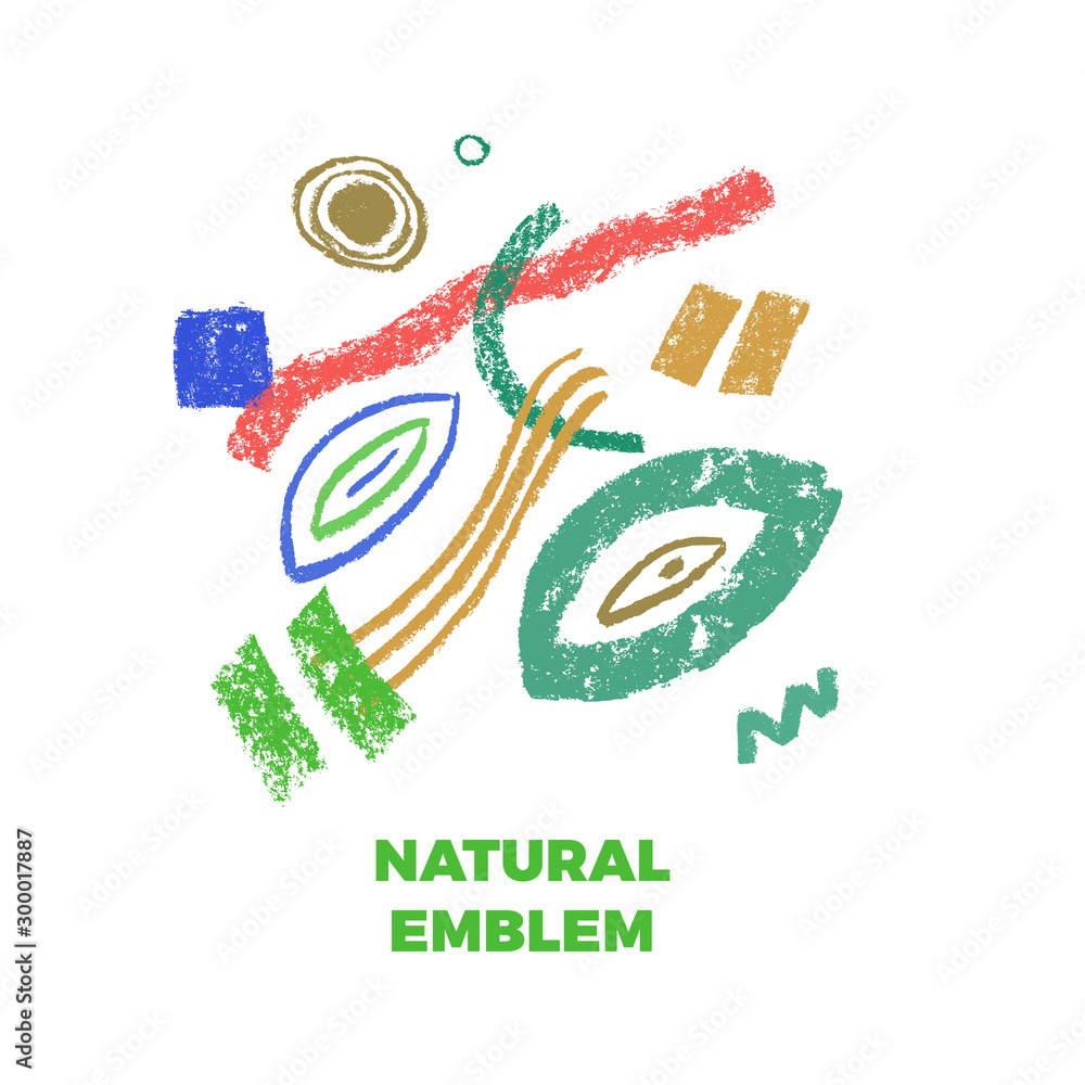 Organic colorful shapes with natural vector textures. Organic emblem ...