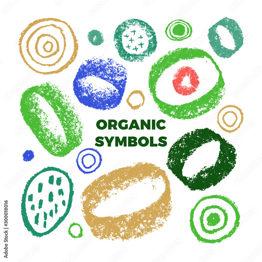 Organic colorful shapes with natural vector textures. Organic emblem ...