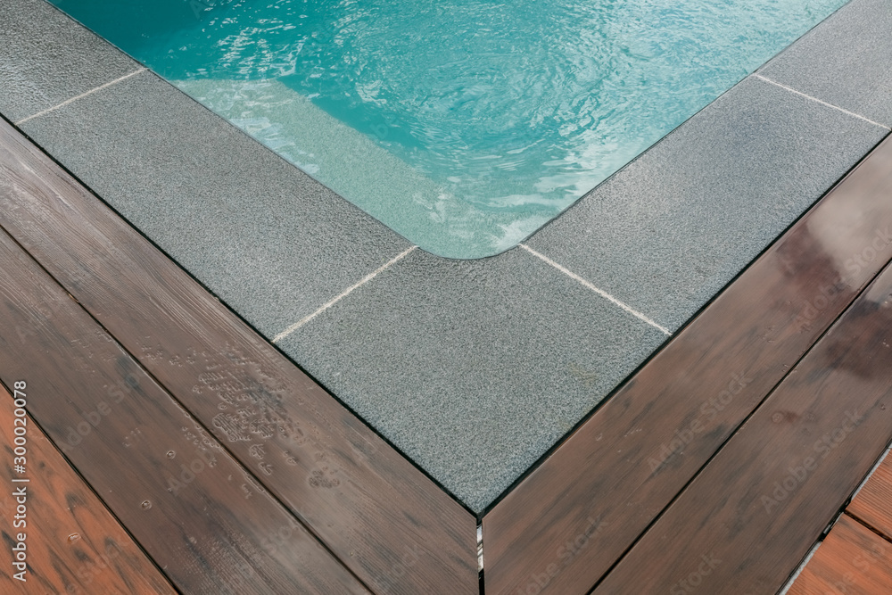 Part of the pool close-up, abstract geometry of the pool, fragments and ...