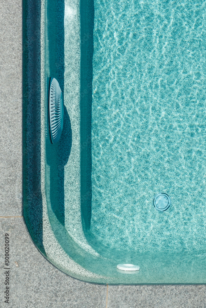 Part of the pool close-up, abstract geometry of the pool, fragments and ...