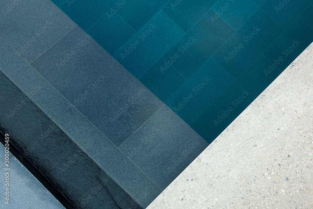 Part of the pool close-up, abstract geometry of the pool, fragments and ...