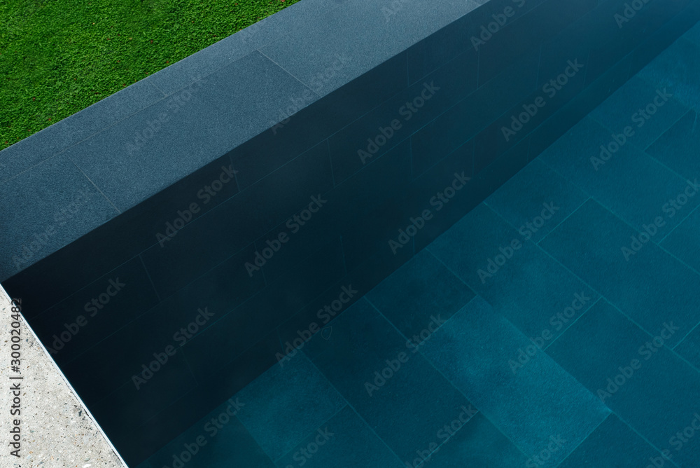 Part of the pool close-up, abstract geometry of the pool, fragments and ...