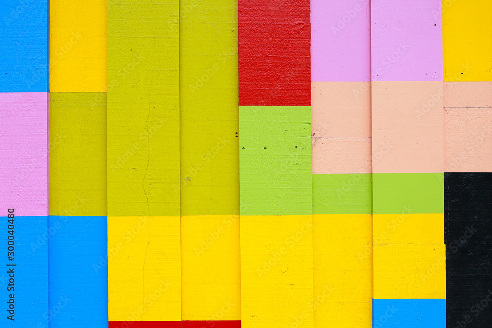 Colorful paint samples on boards making a wall Stock Photo | Adobe Stock