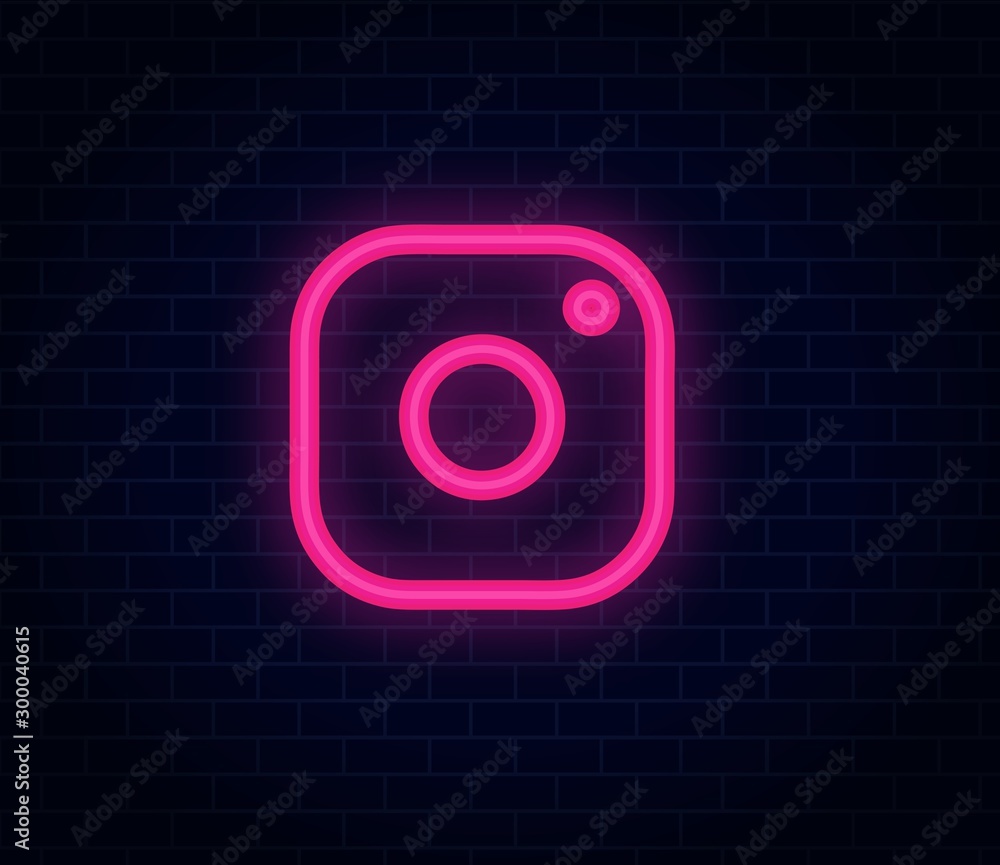 instagram logo neon vector editorial Stock Vector | Adobe Stock