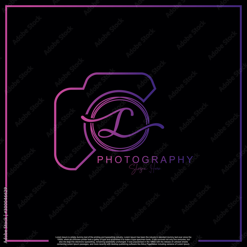 Modern Luxury Initial Letter L with camera. Logo photography simple ...