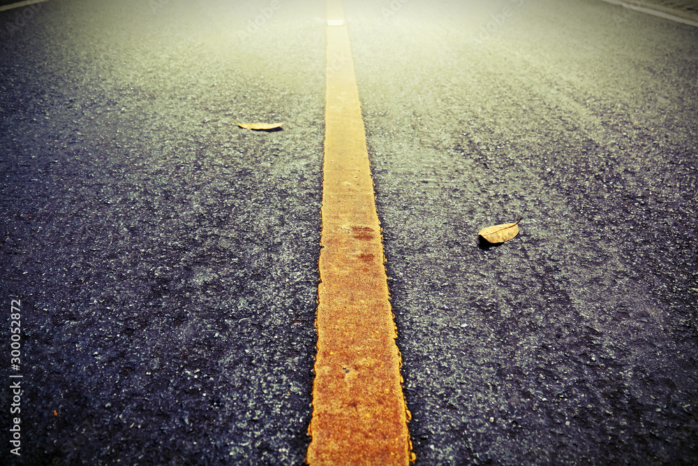 New asphalt texture with yellow line on road Stock Photo | Adobe Stock