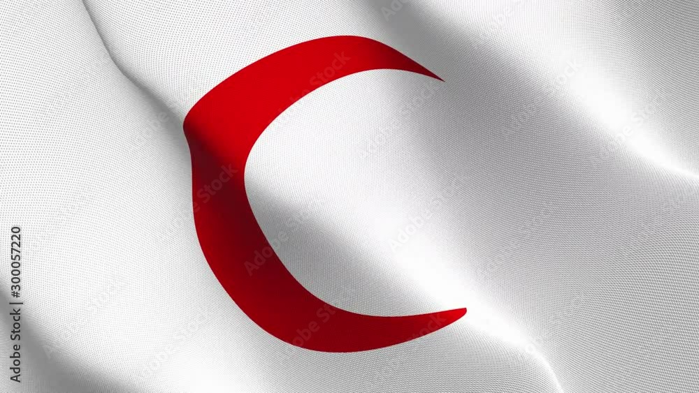 International Red Crescent Movement flag waving loop. International Red ...