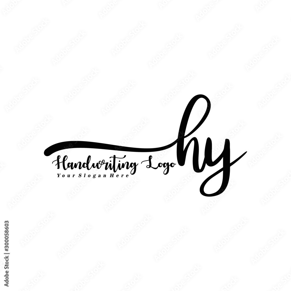 HY Letter Handwriting Vector. Black Handwriting Logo Stock Vector ...