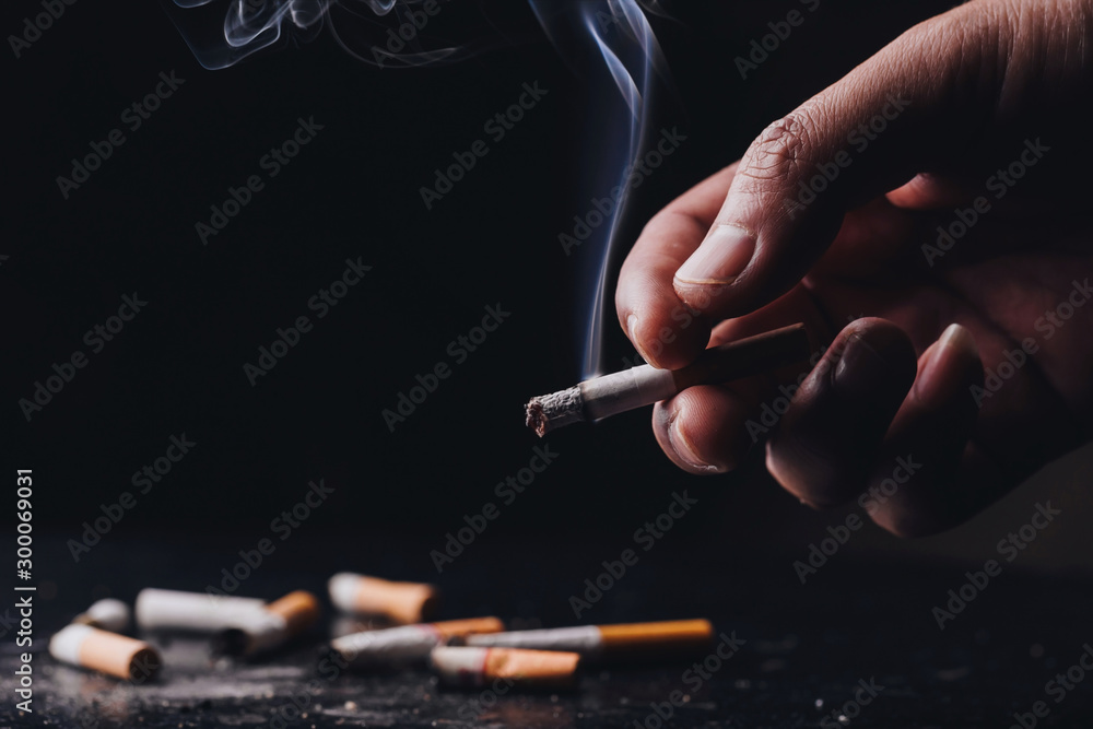 Stop smoking concept.World No Tobacco Day.Close up a hand holding a ...