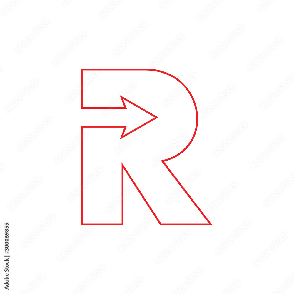 letter r arrow thin line logo vector Stock Vector | Adobe Stock