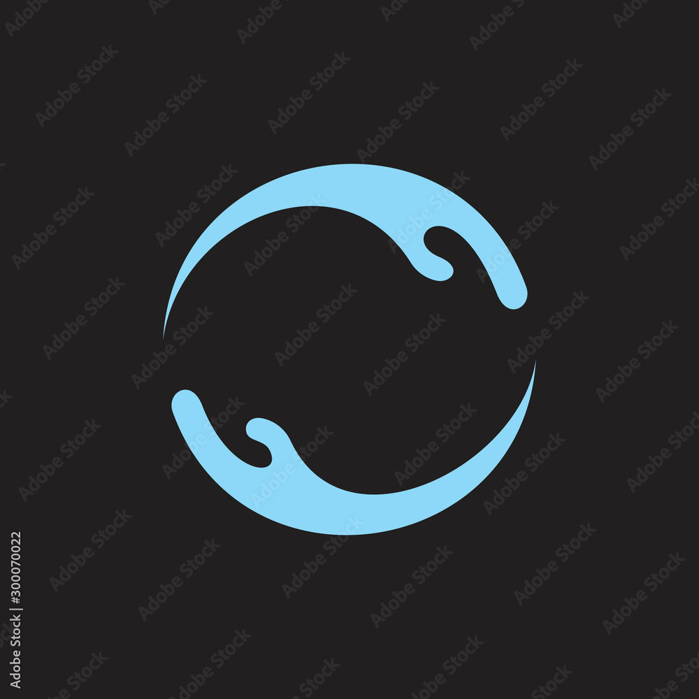 circle blue waves hand shape logo vector Stock Vector | Adobe Stock