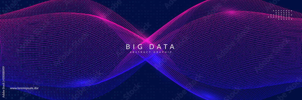 Big data learning. Digital technology abstract background. Artificial ...