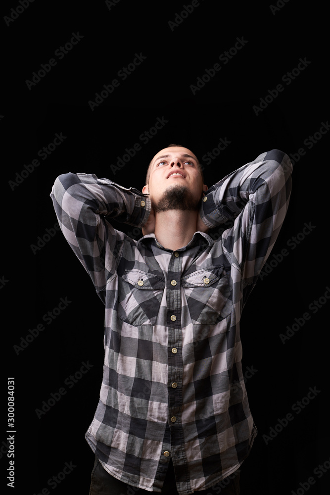 stress in men. concept of stress and tension in men. Stressed man ...