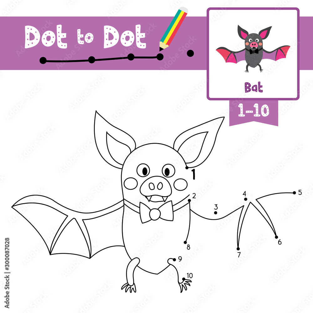 Dot To Dot Coloring Pages Bats