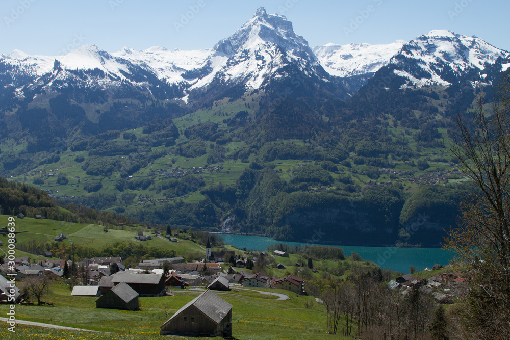 Amden, Walensee und Alpen Stock Photo | Adobe Stock
