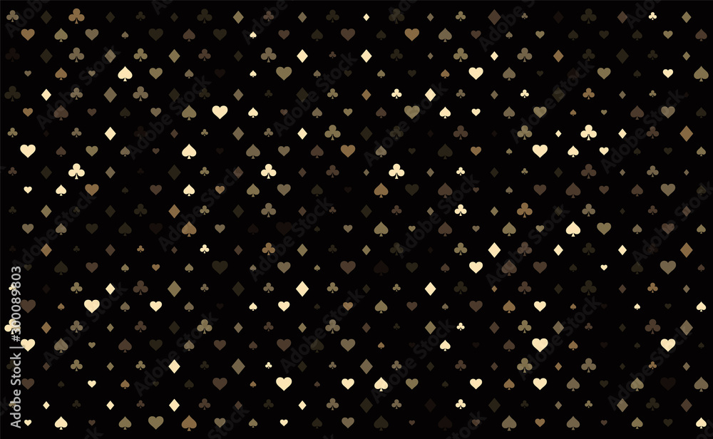 Casino background. Dark black vector background with cards signs ...
