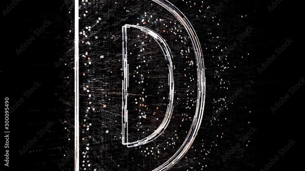 4k D letter alphabet word tag cloud;computer code particle.The Matrix binary text design ...