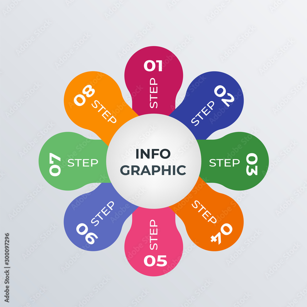 Flower process infographics template design. Business concept infograph ...