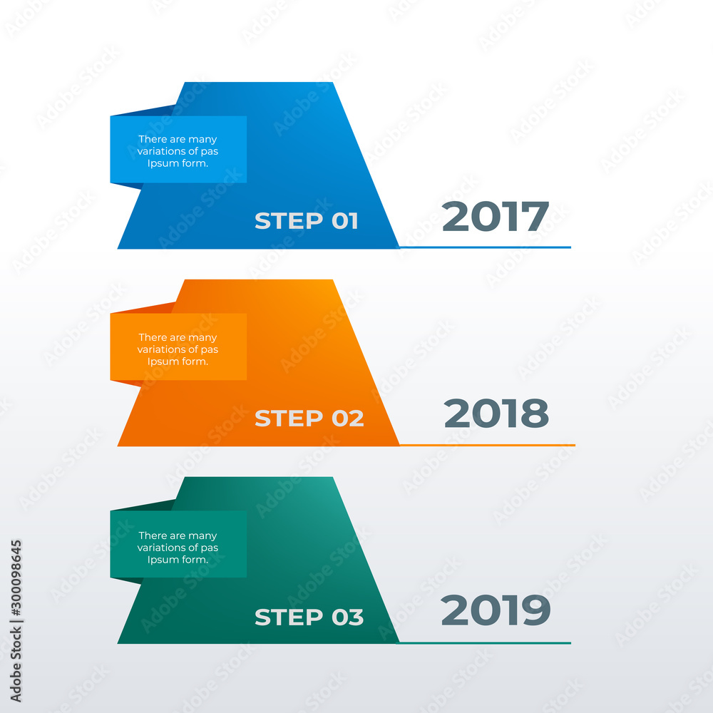 Three list infographic template design. Business concept infograph with ...