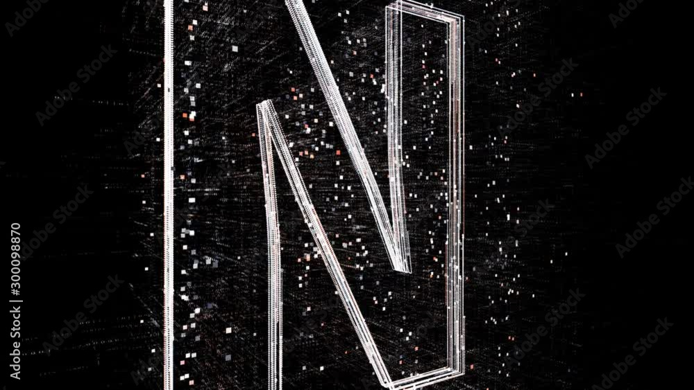 4k N letter alphabet word tag cloud;computer code particle.The Matrix binary text design ...