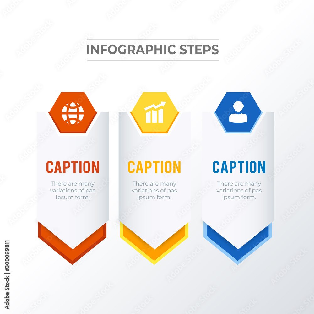 3 arrows infographic template design. Business concept infograph with 3 ...