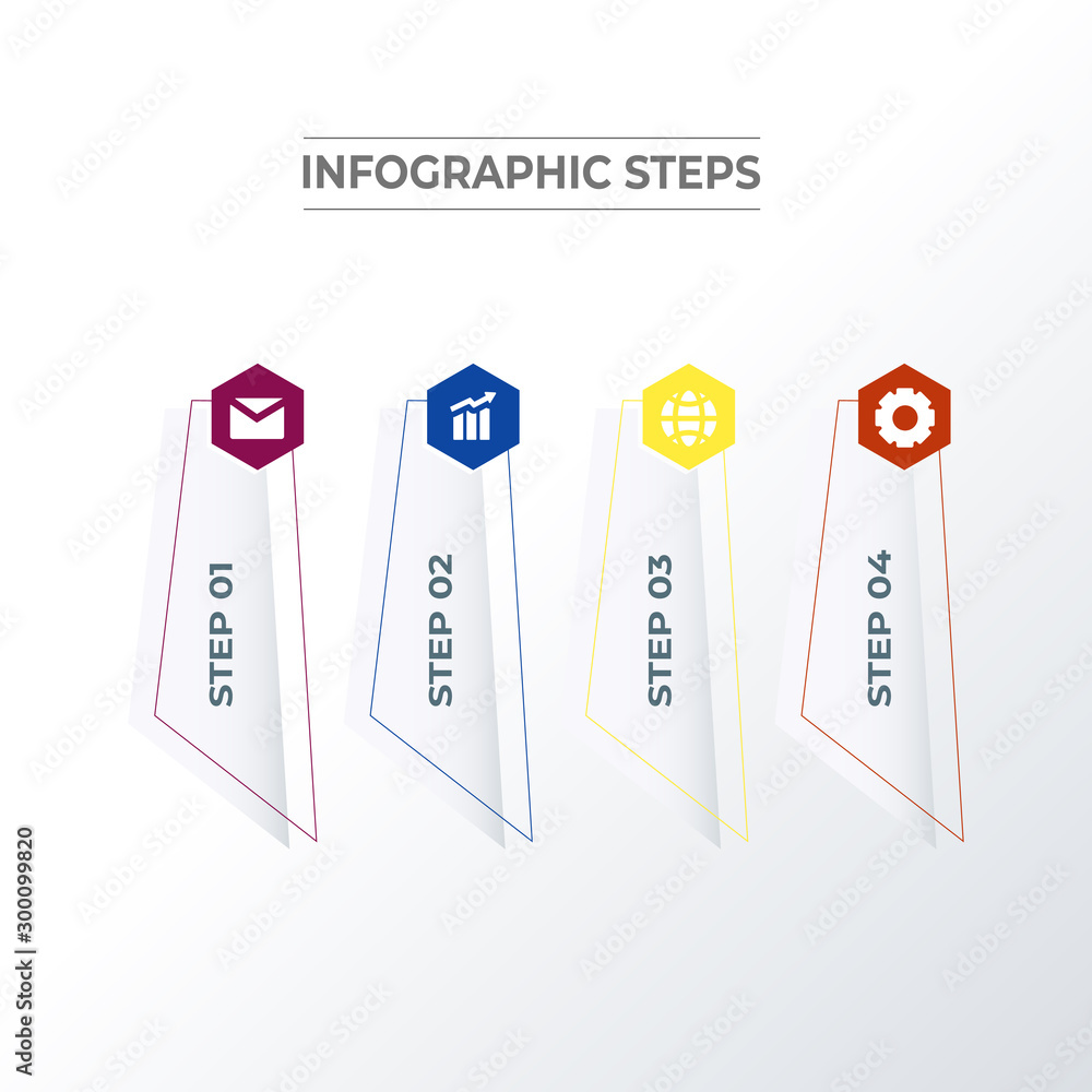 4 vertical infographic template design. Business concept infograph with ...