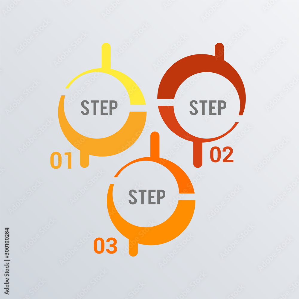 Rounded infographic template design. Business concept infograph with 3 ...