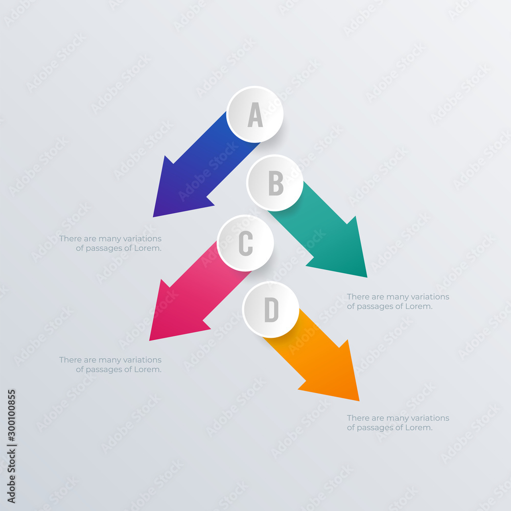 Arrow infographic template design. Business concept infograph with 4 ...