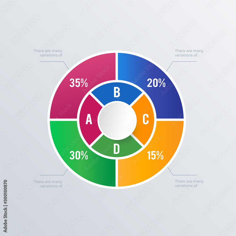 Rounded statistical infographic template design. Business concept ...