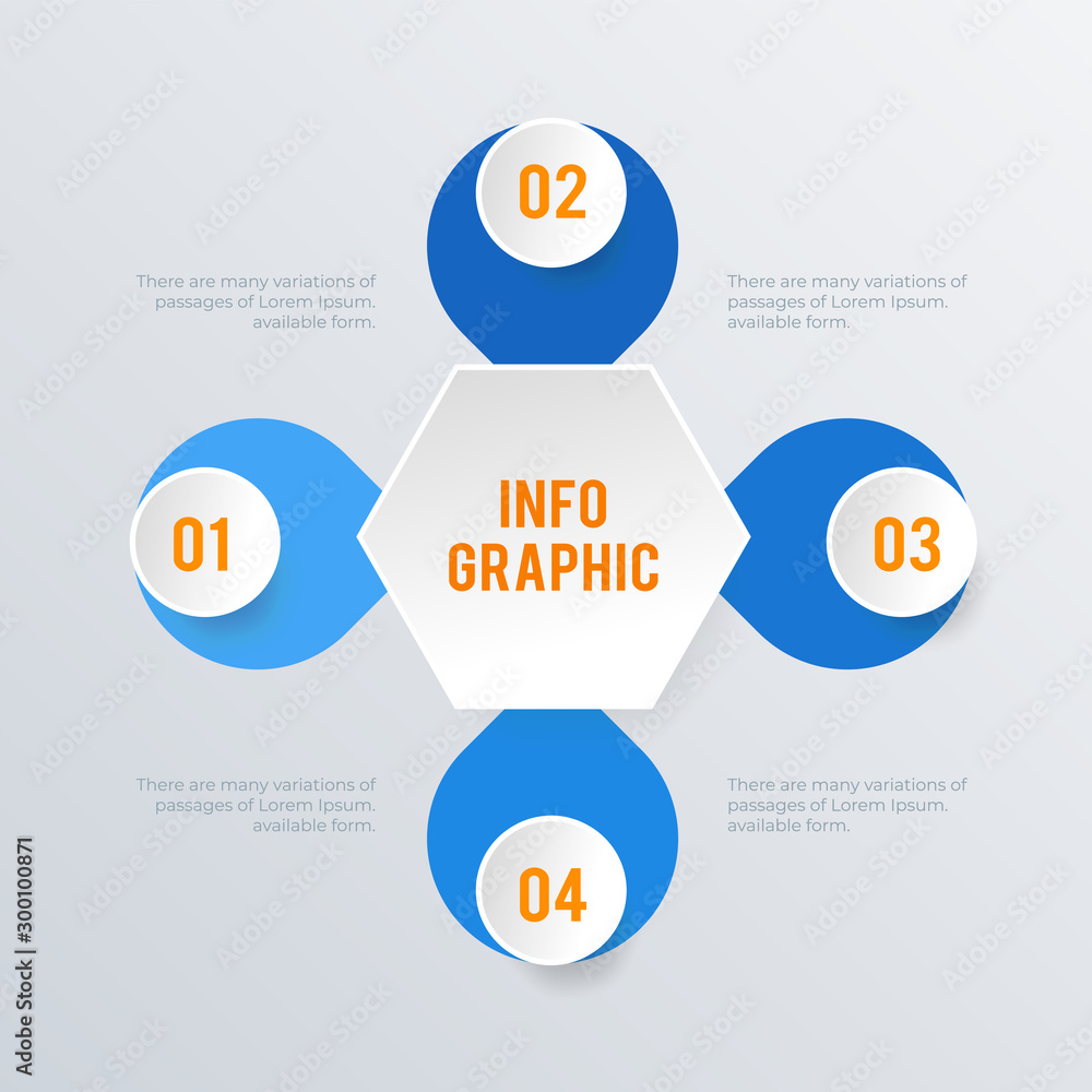Rounded infographic template design. Business concept infograph with 4 ...