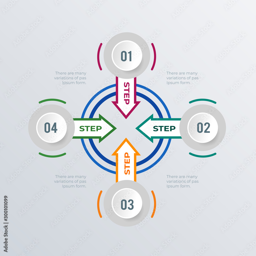 Rounded arrow process infographics template design. Business concept ...