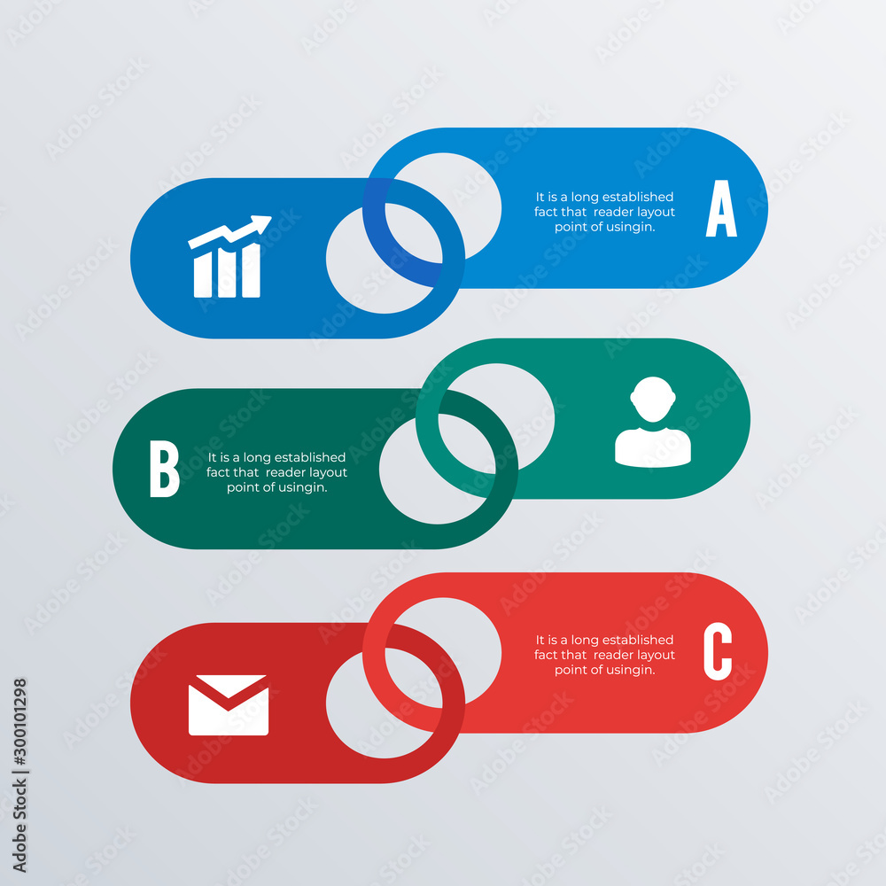 Crossed infographic template design. Business concept infograph with 3 ...