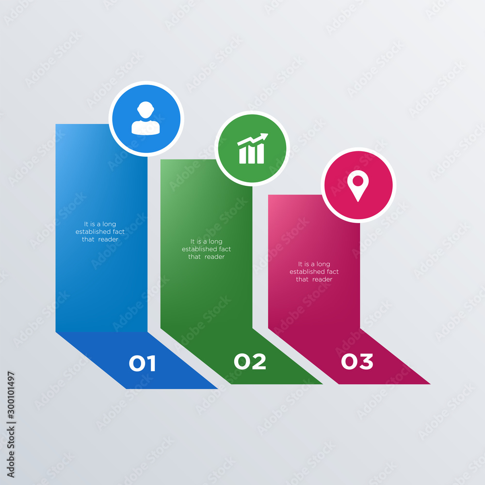 3D chart infographic template design. Business concept infograph with 3 ...