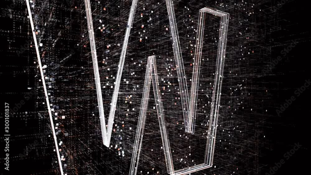 4k W letter alphabet word tag cloud;computer code particle.The Matrix binary text design ...