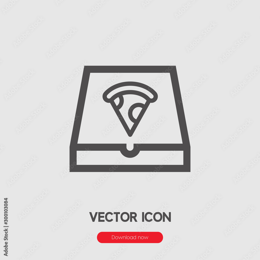 pizza box icon vector. Linear style sign for mobile concept and web ...