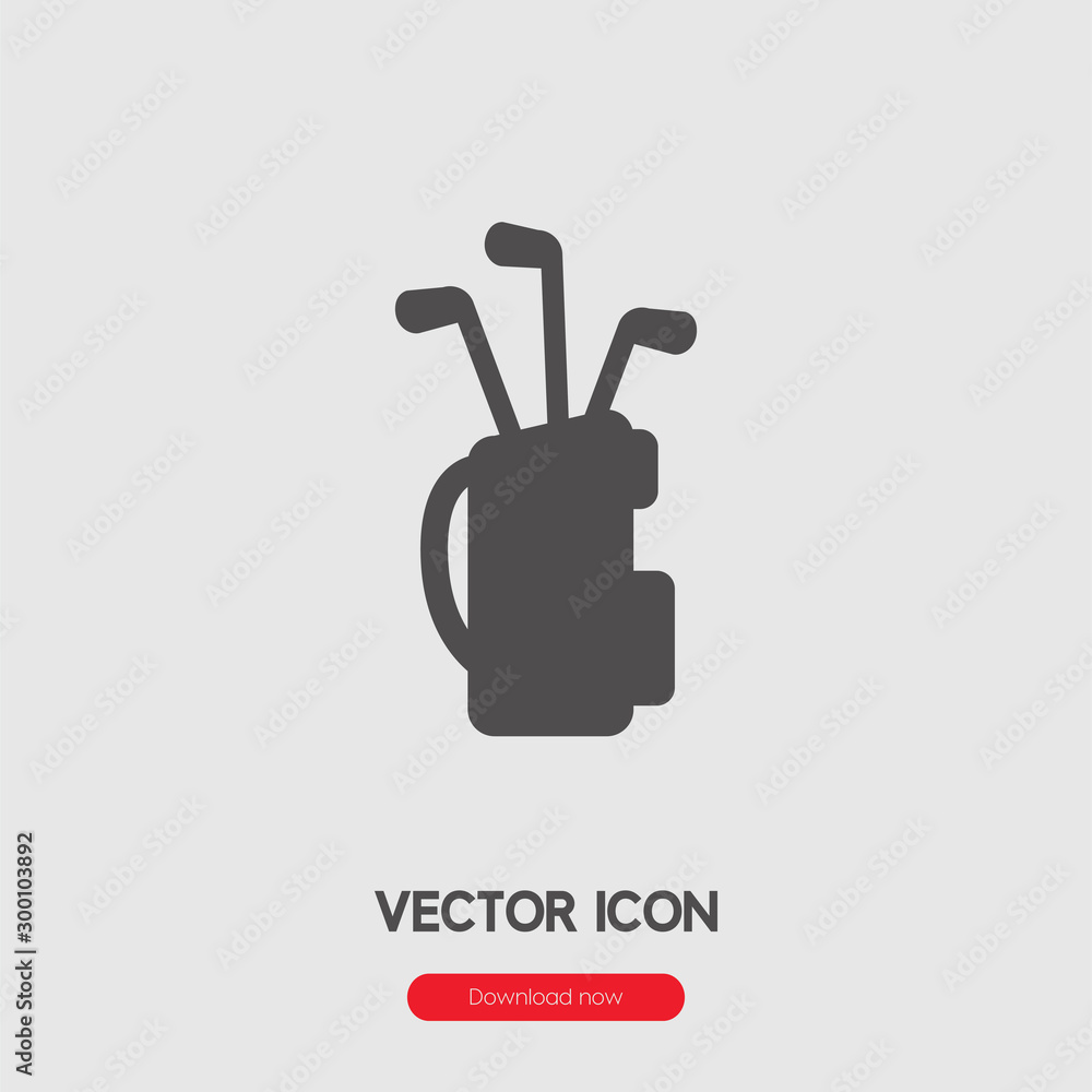 Golf bag icon vector. Linear style sign for mobile concept and web ...
