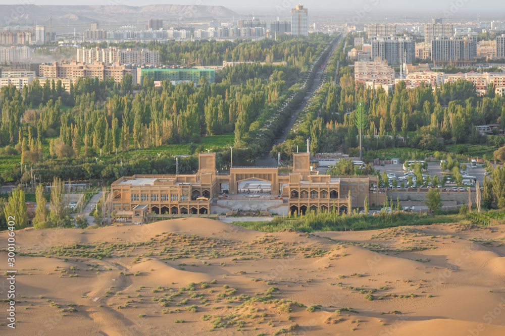 Shanshan, China - located right ad the border of the Kumtag Desert ...