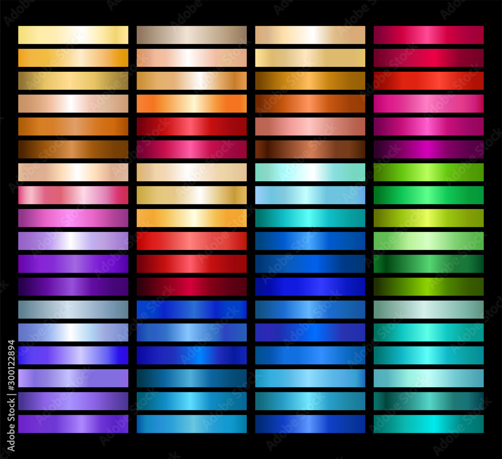 Metal Gradient Collection of Every Color Swatches Stock Vector | Adobe ...