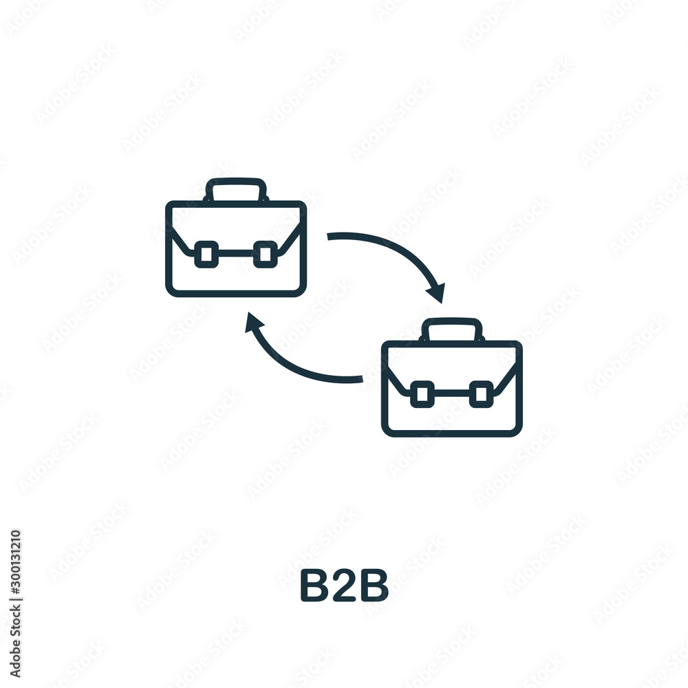 B2B icon outline style. Thin line creative B2B icon for logo, graphic ...