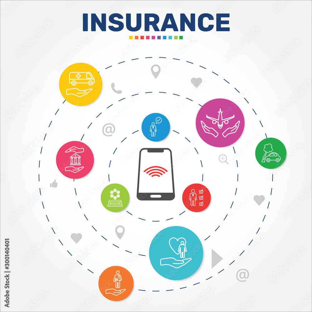 Insurance Infographics vector design. Timeline concept include medical ...