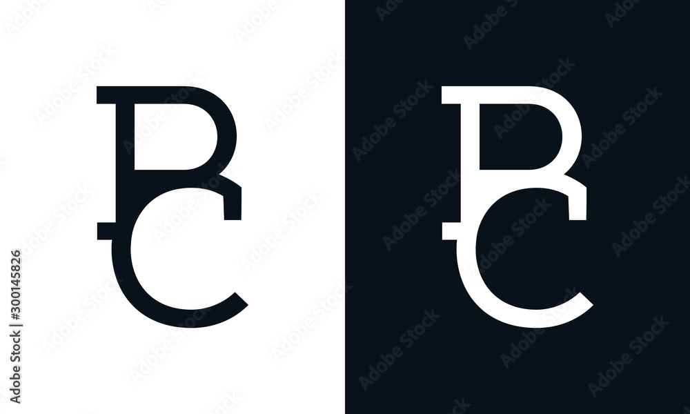 Minimalist line art letter PC logo. This logo icon incorporate with two ...