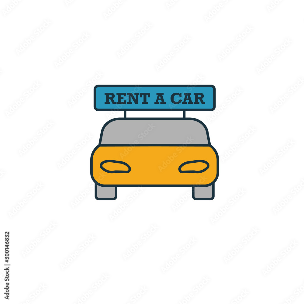 Rent A Car icon. Simple element from travel icons collection. Creative ...