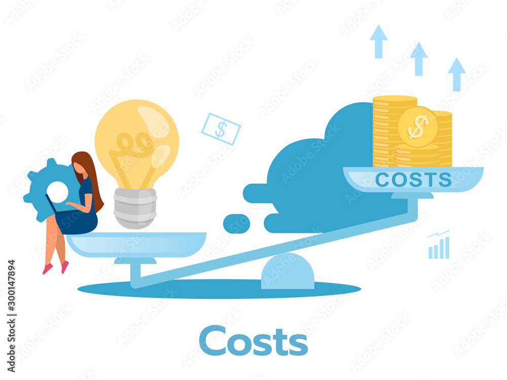 Costs flat vector illustration. Payments. Company expences. Corporate ...