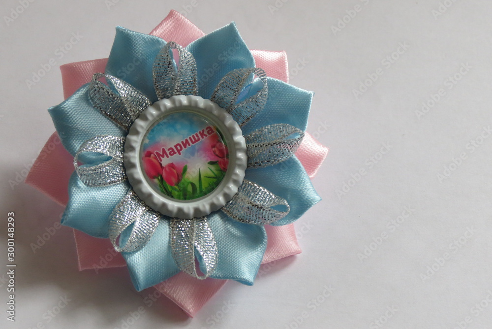 Delicate bow for a girl with names for the holiday Stock Photo | Adobe ...