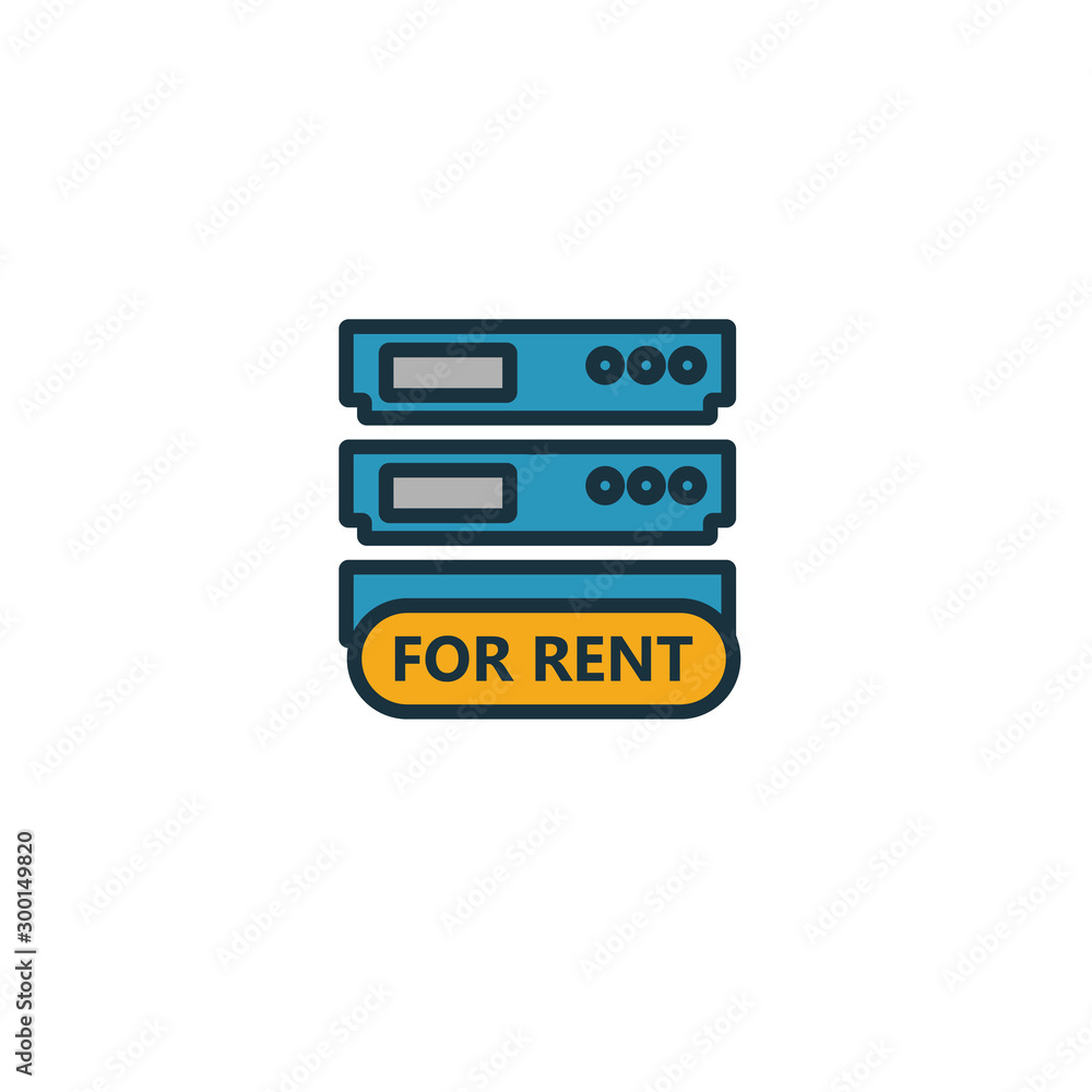 Server Rental icon. Simple element from web hosting icons collection. Creative Server Rental ...