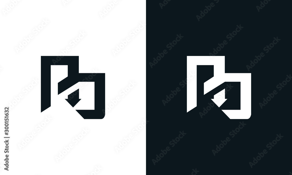 Minimalist abstract letter PO logo. This logo icon incorporate with two ...