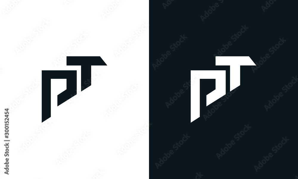 Minimalist abstract letter PT logo. This logo icon incorporate with two ...